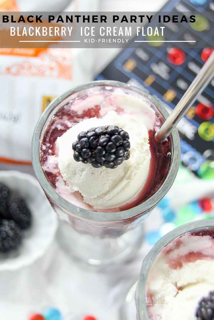 Black Panther Movie Party Ideas | BlackBerry Slush Ice Cream Float
