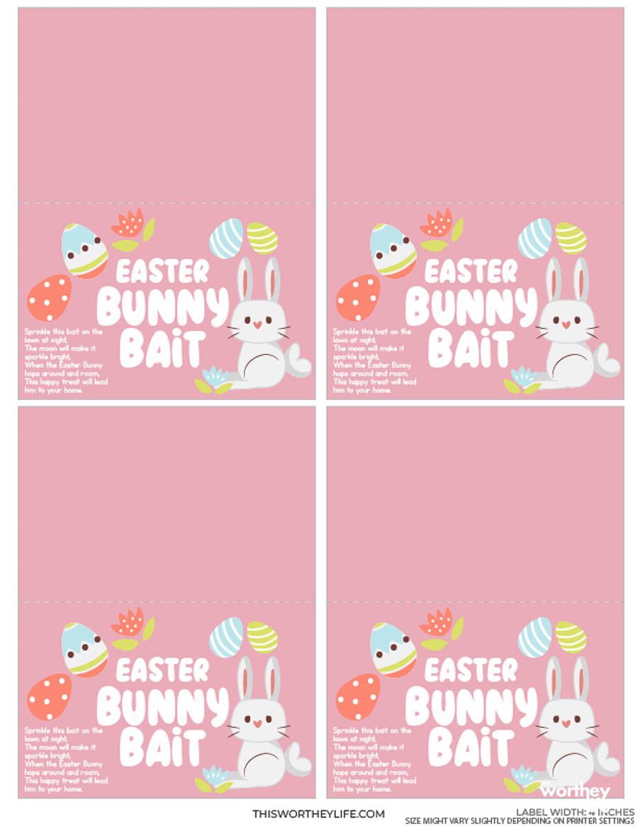 Bunny Bait Printable- Free Easter Printable